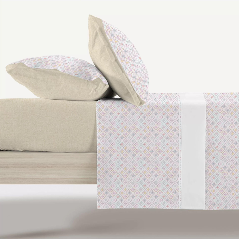 Juego de sábanas verano Manterol Lavanda rombos 234, venta online!